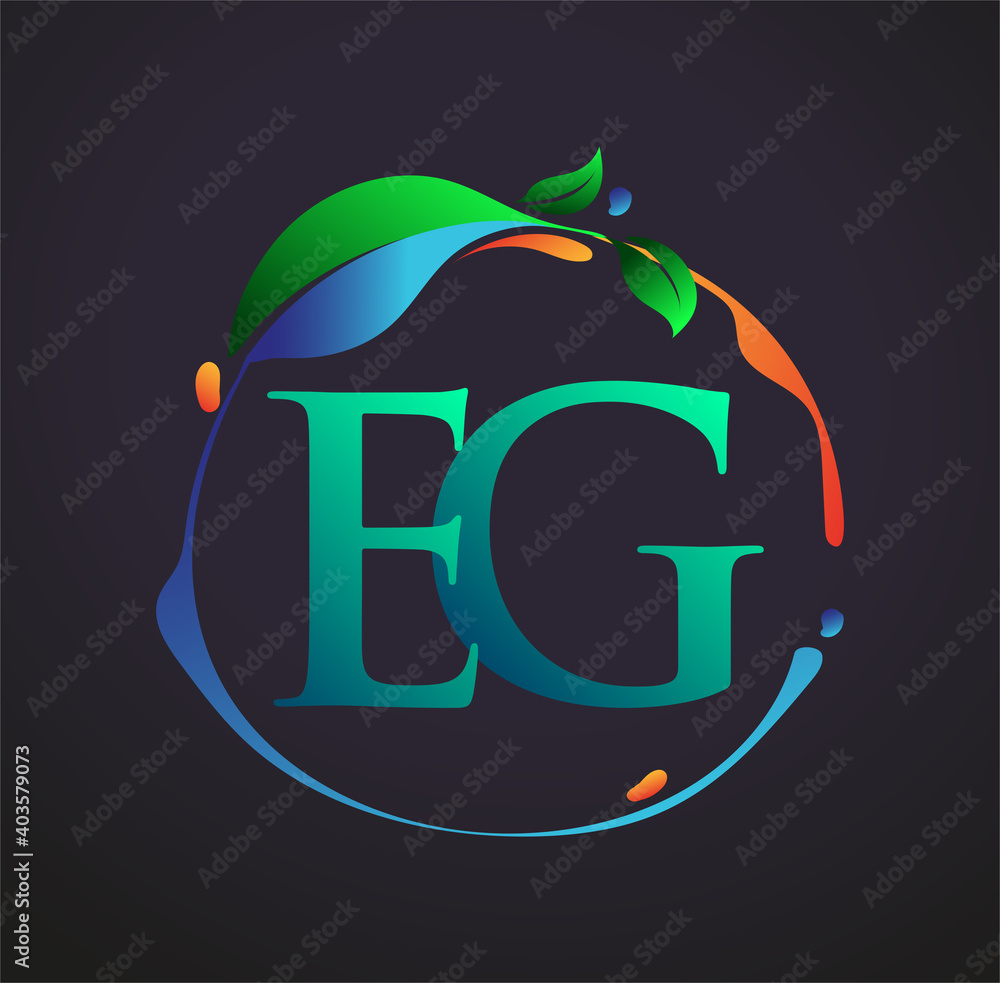 Initial Letter EG With nature elements Logo, colorful nature and ...