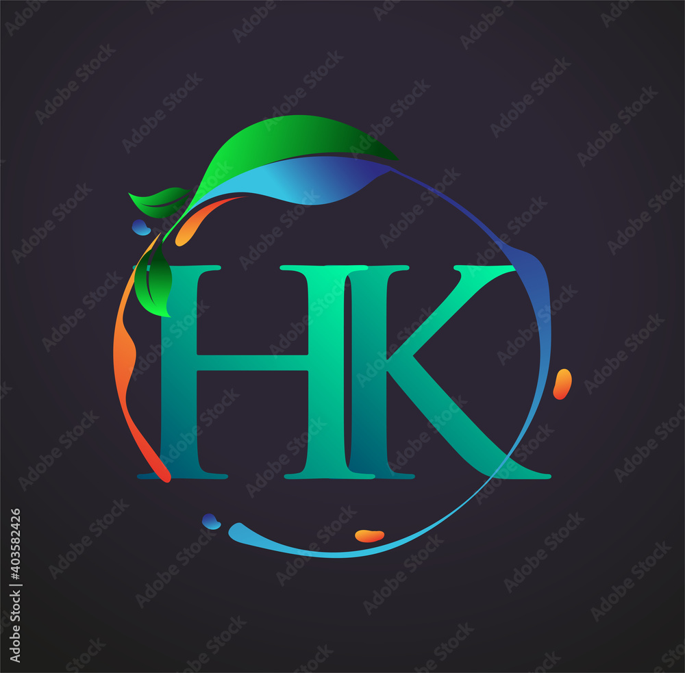 Initial Letter HK With nature elements Logo, colorful nature and ...