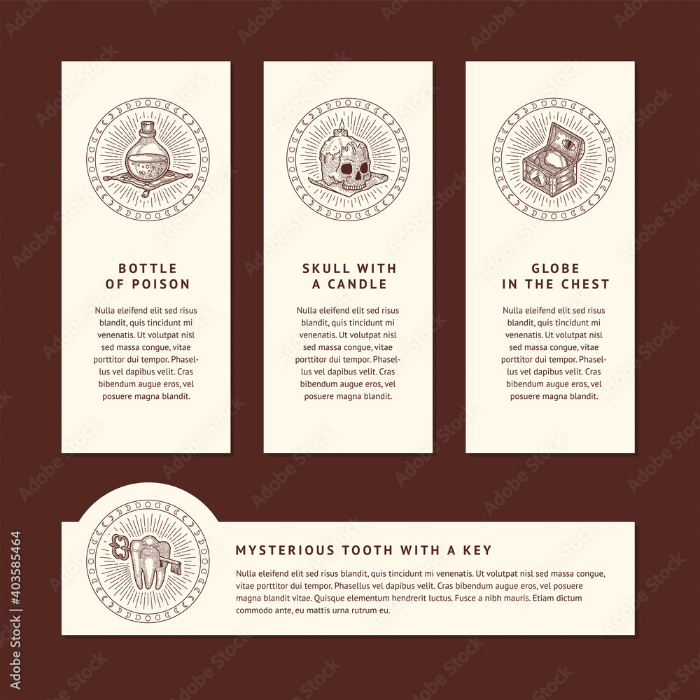 Banner Template of Wizard and Magic elements. Ready to use Set of Magic ...