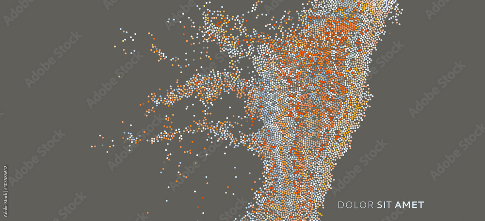 Background of colored dots randomly moving on backdrop. Chaotic ...