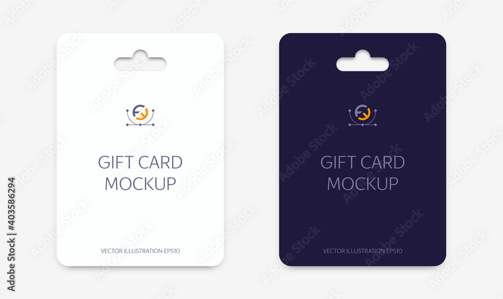 Mockup realistic gift card with shadow for your design, isolated on ...