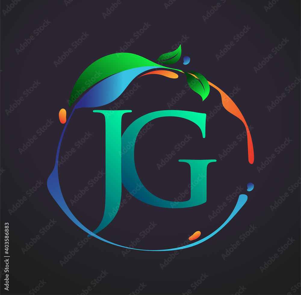 Initial Letter JG With nature elements Logo, colorful nature and ...