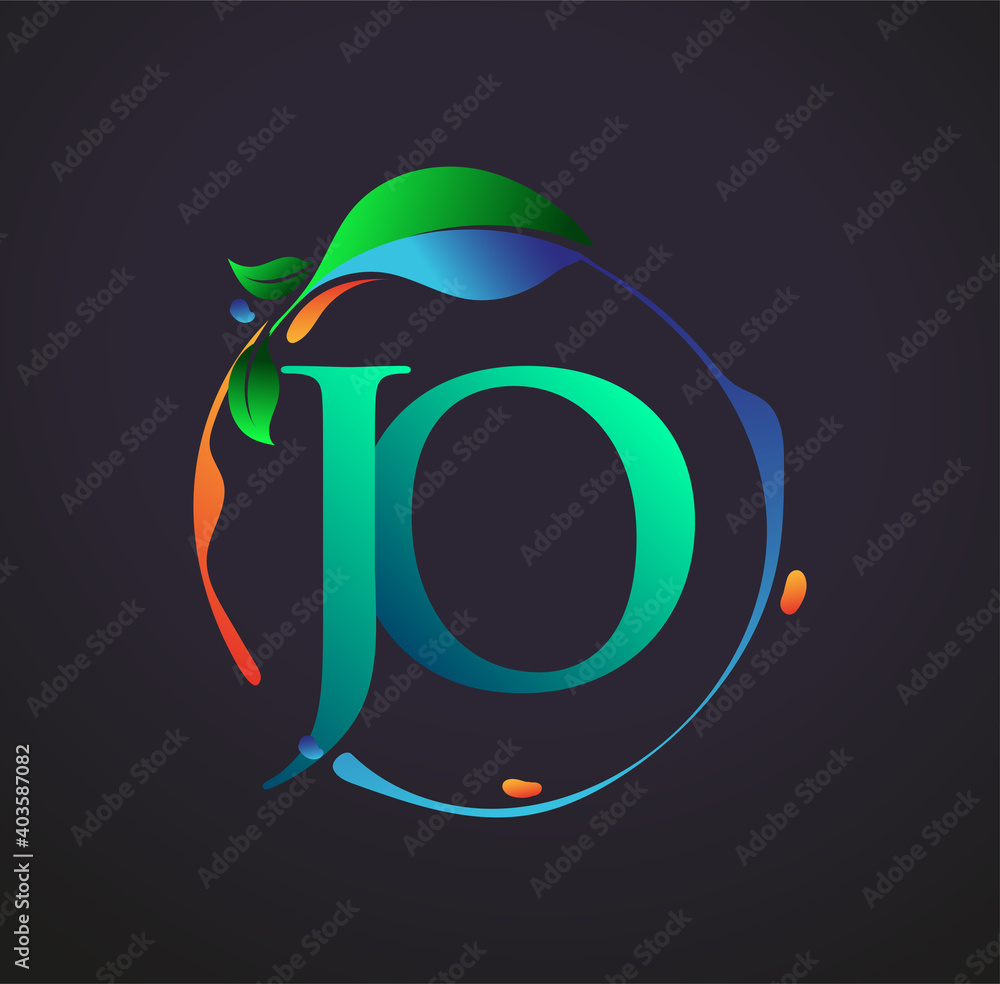 Initial Letter JO With nature elements Logo, colorful nature and ...
