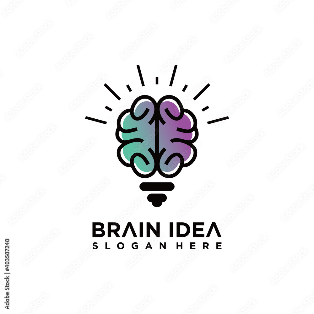Brain Idea Logo Design Vector, Creative Bulb Brain Logo Design Temptate ...