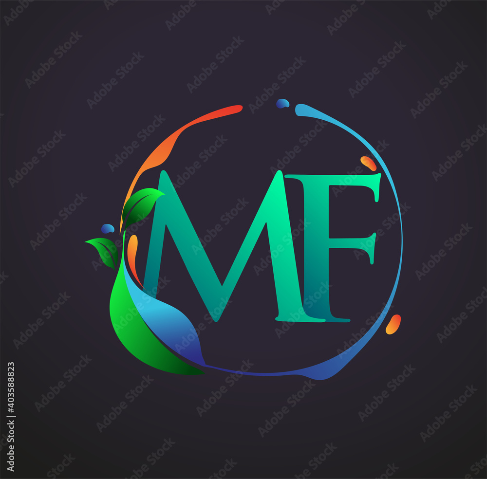 Initial Letter MF With nature elements Logo, colorful nature and ...