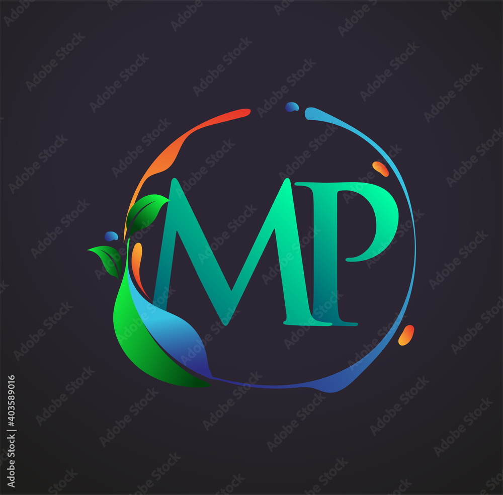 Initial Letter MP With nature elements Logo, colorful nature and ...