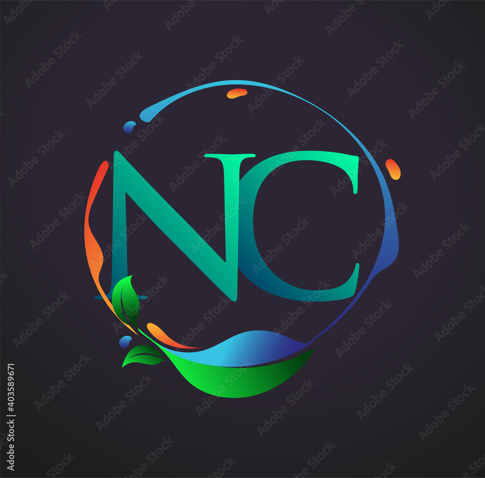 Initial Letter NC With nature elements Logo, colorful nature and ...
