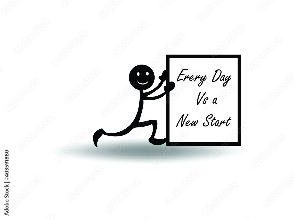 stick figure Business man character design. start up Motivation blank ...