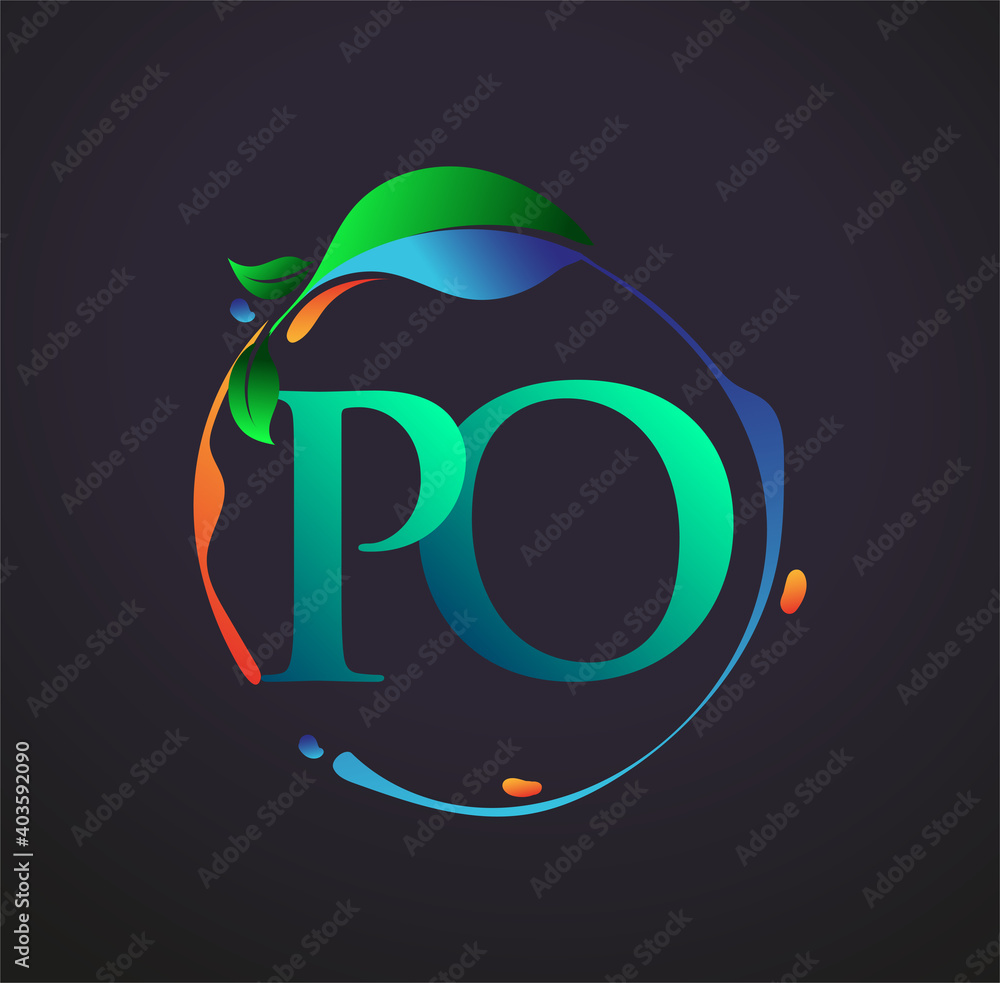 Initial Letter PO With nature elements Logo, colorful nature and ...