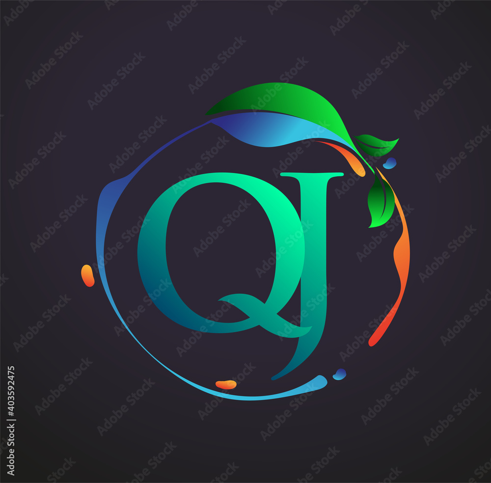 Initial Letter QJ With nature elements Logo, colorful nature and ...