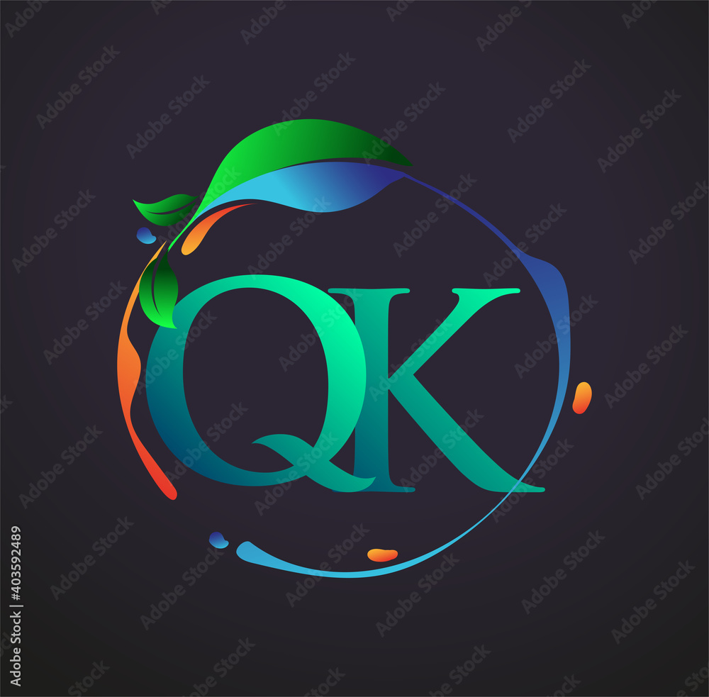 Initial Letter QK With nature elements Logo, colorful nature and ...