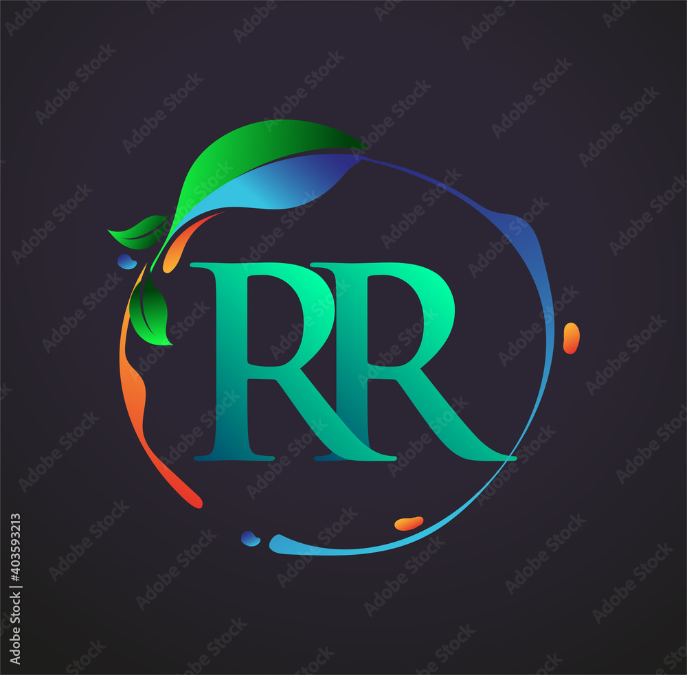 Initial Letter RR With nature elements Logo, colorful nature and ...