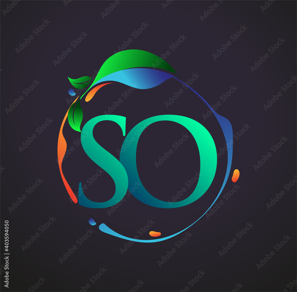 Initial Letter SO With nature elements Logo, colorful nature and ...