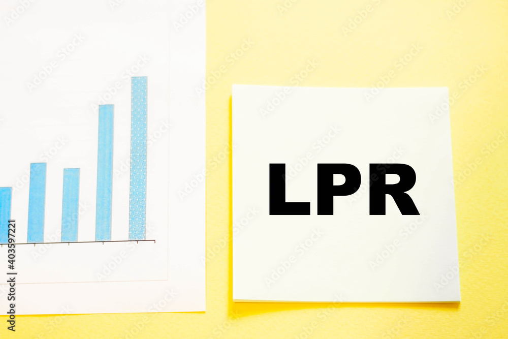 LPR business sign on refreshing background with blue diagram. Stock ...