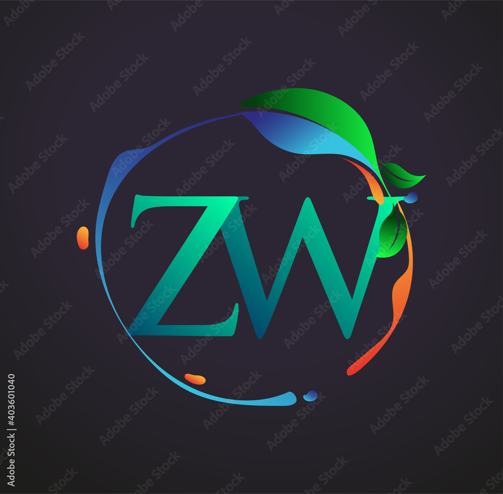 Initial Letter ZW With nature elements Logo, colorful nature and ...