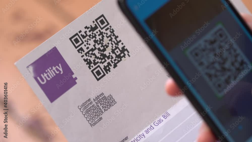 Payment of utilities using QR code and mobile device. Utility Billing ...