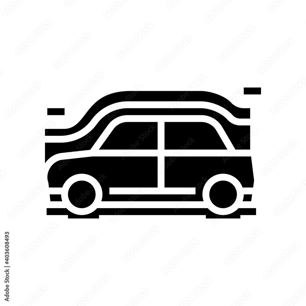 car aerodynamics test glyph icon vector. car aerodynamics test sign ...