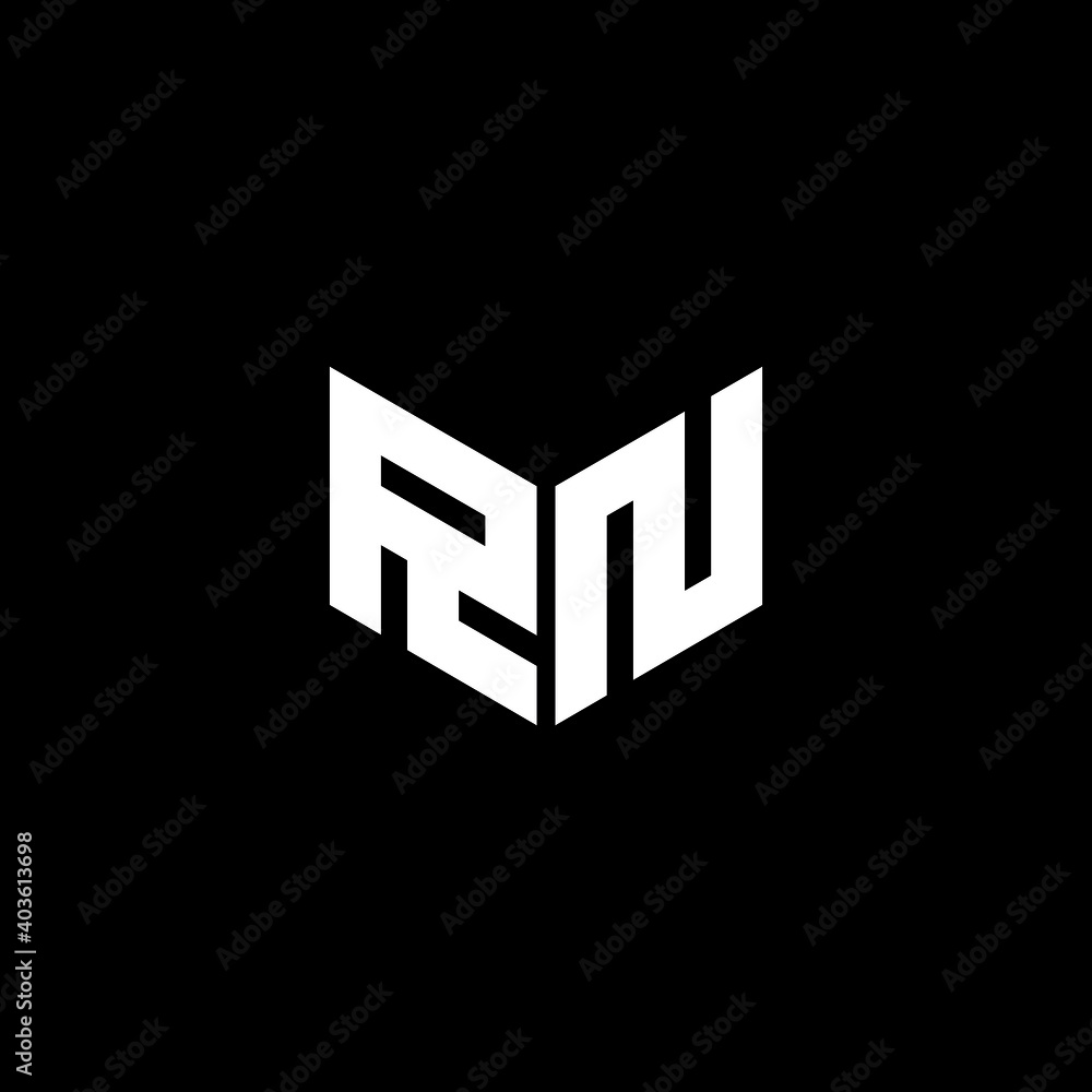 RN letter logo design with black background in illustrator, vector logo ...