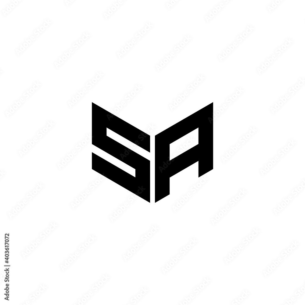SA letter logo design with white background in illustrator, vector logo ...