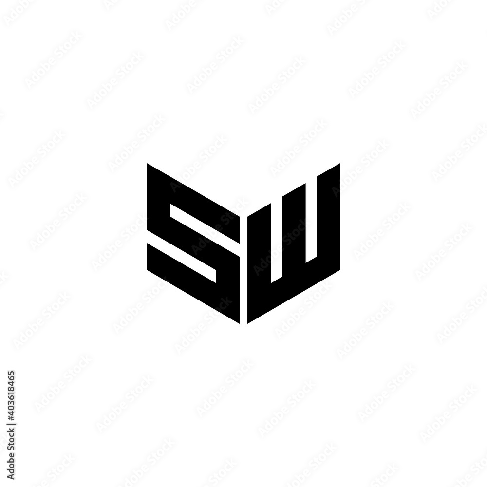 SW letter logo design with white background in illustrator, vector logo ...