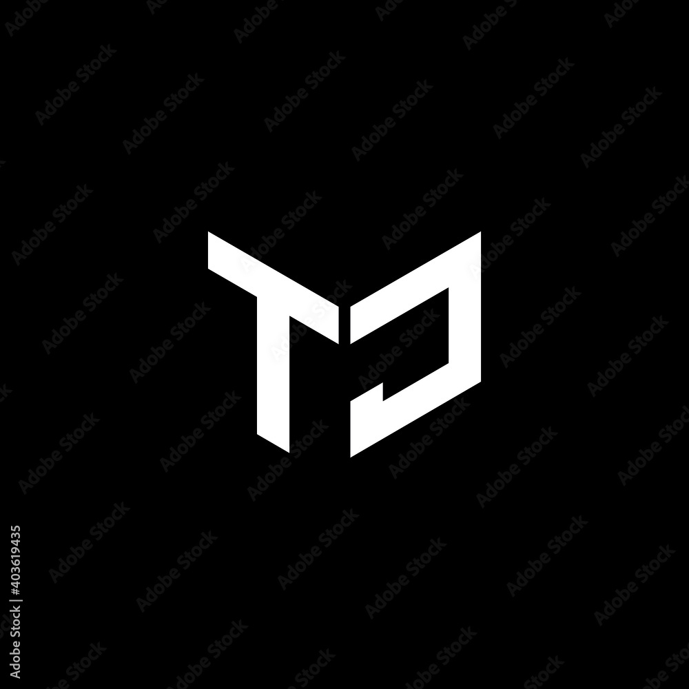 TJ letter logo design with black background in illustrator, vector logo ...