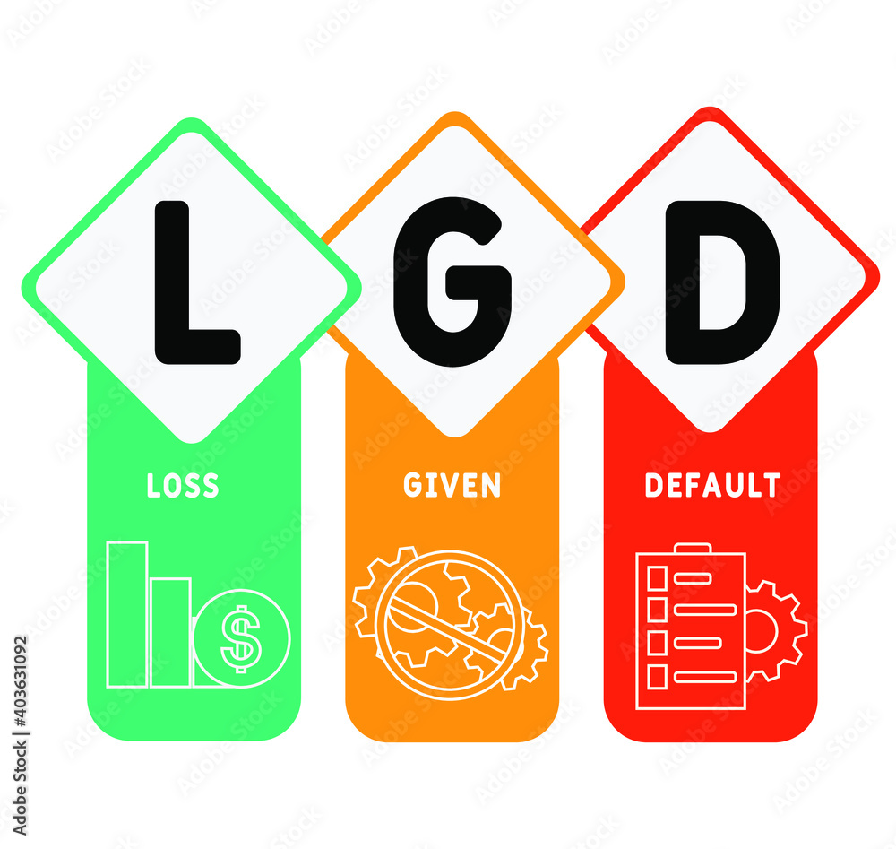 LGD - Loss Given Default acronym. business concept background. vector ...