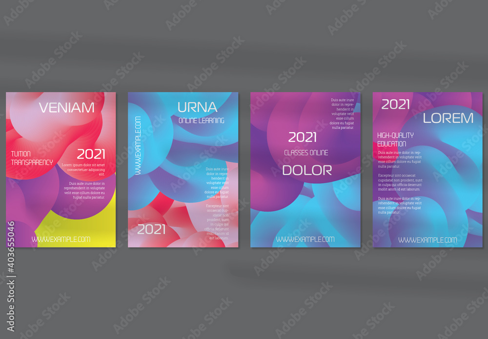 Flyer Layout with Futuristic Wavy Gradient Cloud Shape Stock Template ...