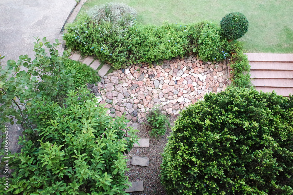 Beautiful Home gardening design for outdoor space from top view ...