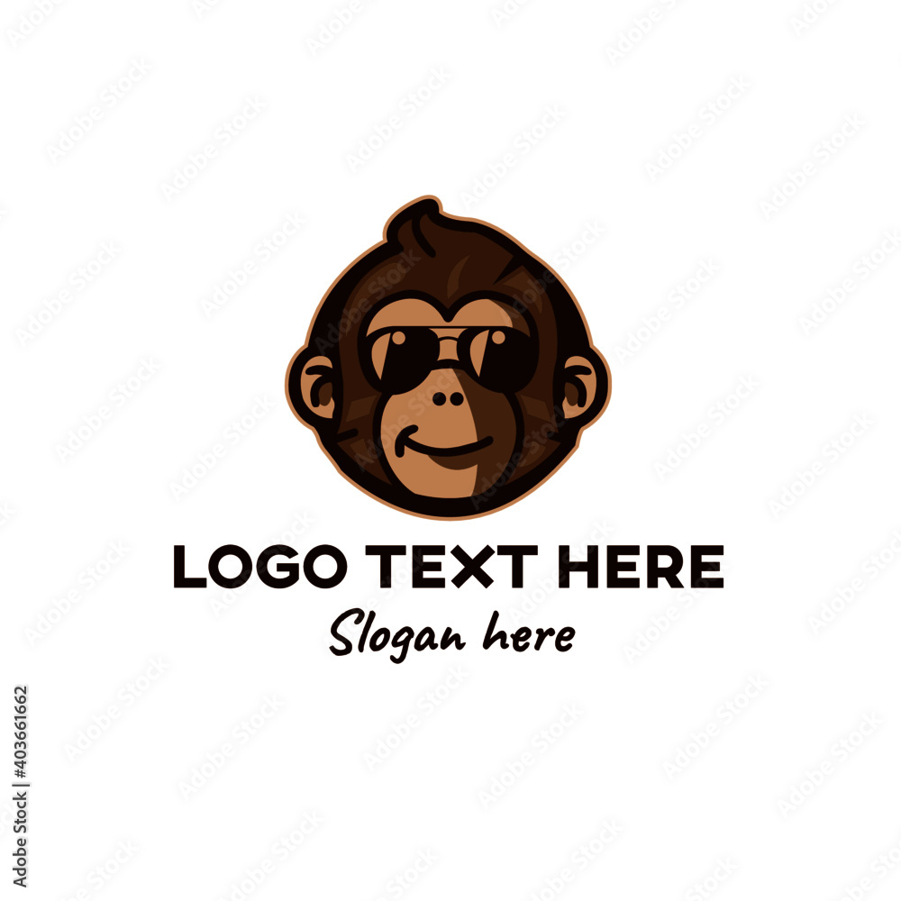 Monkey logo, Mascot Stock Vector | Adobe Stock