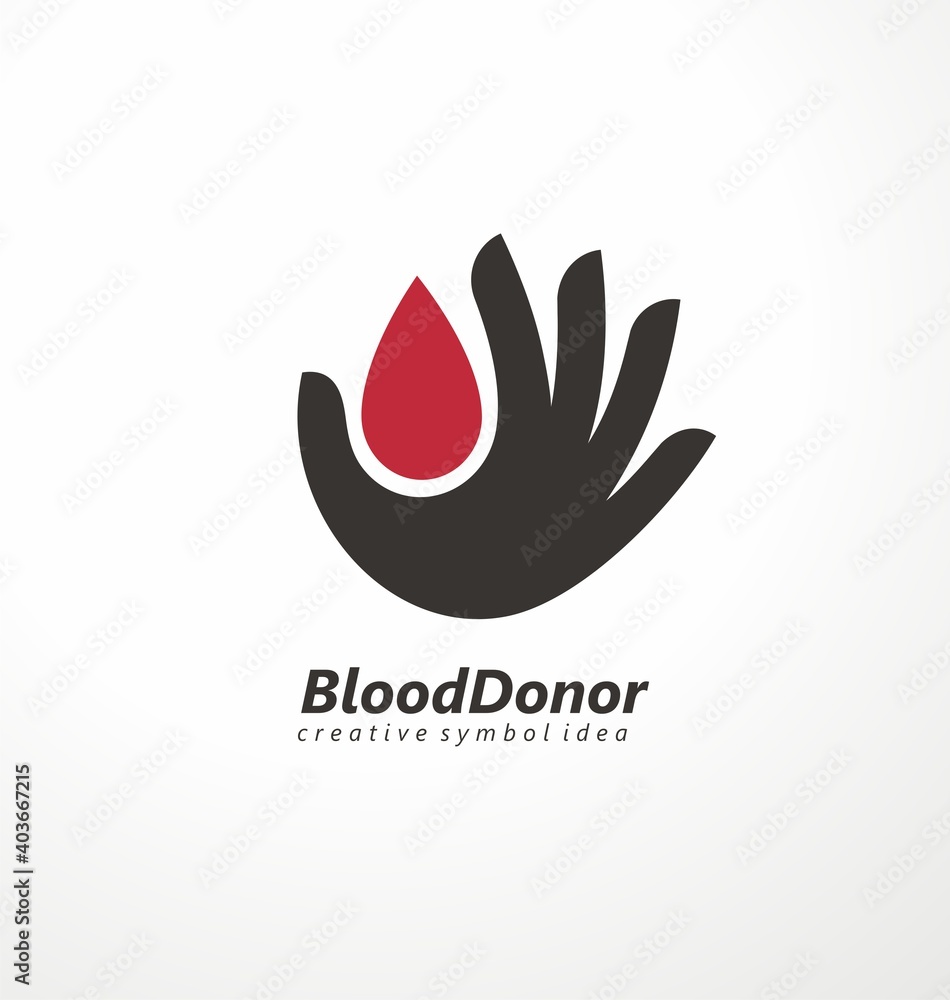 Blood donor creative logo design idea. Unique medical symbol for blood ...