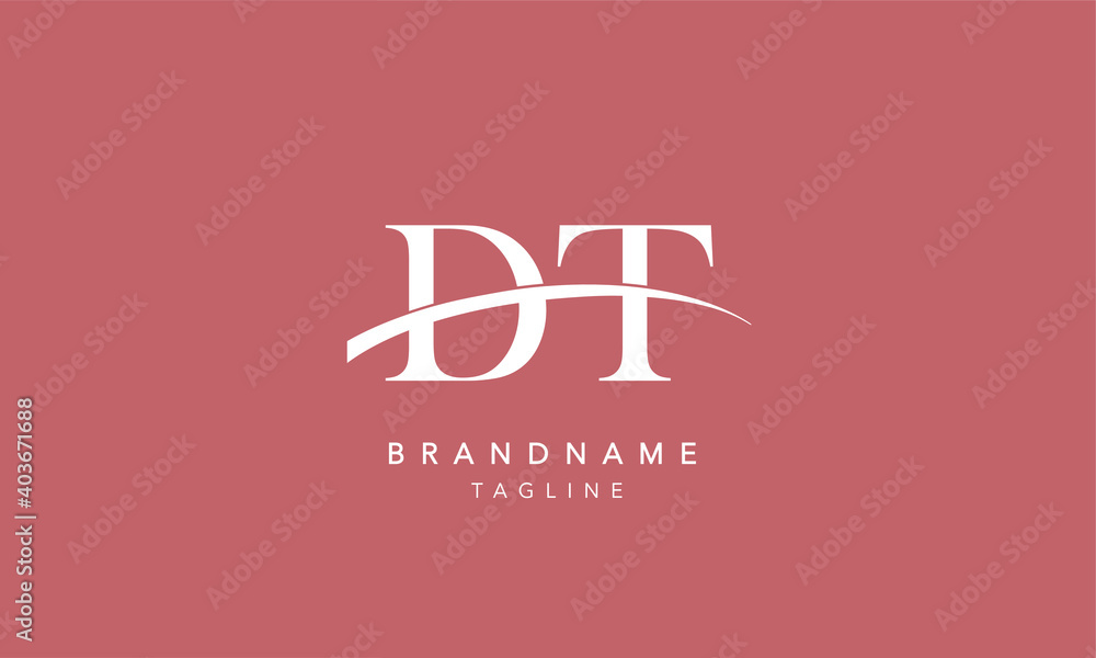 DT Alphabet initial swoosh Abstract Icon Logo vector illustration Stock ...