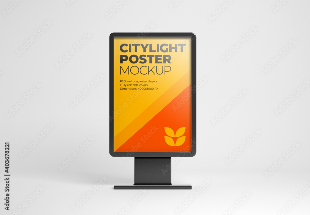 Citylight Digital Poster Mockup Stock Template | Adobe Stock