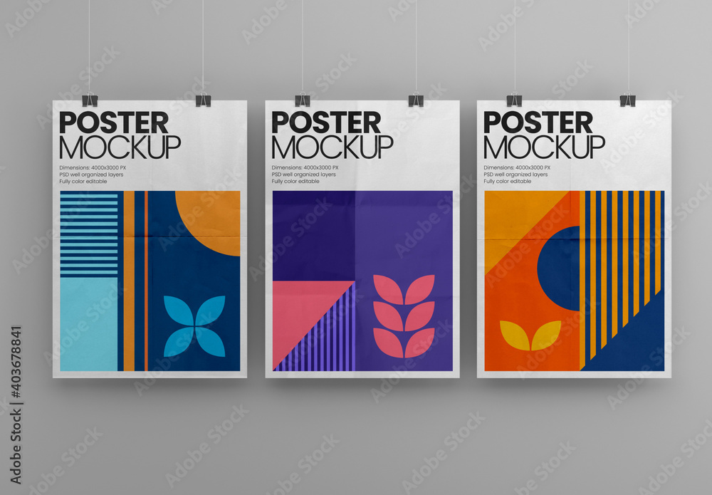 Vertical Poster Mockup Stock Template | Adobe Stock