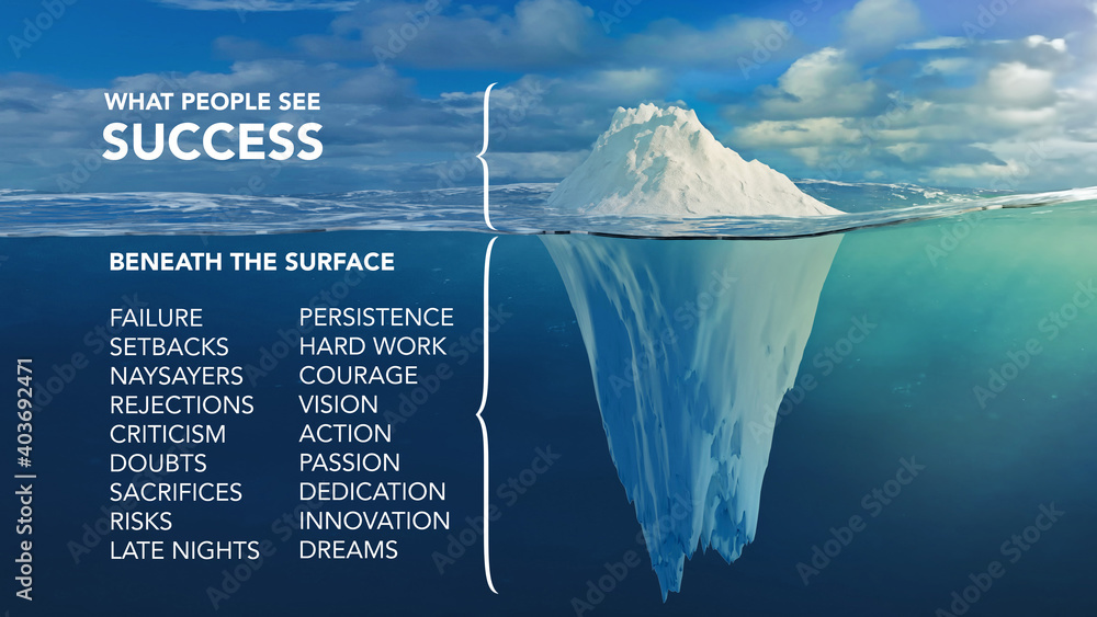 The Iceberg of Success Stock Illustration | Adobe Stock