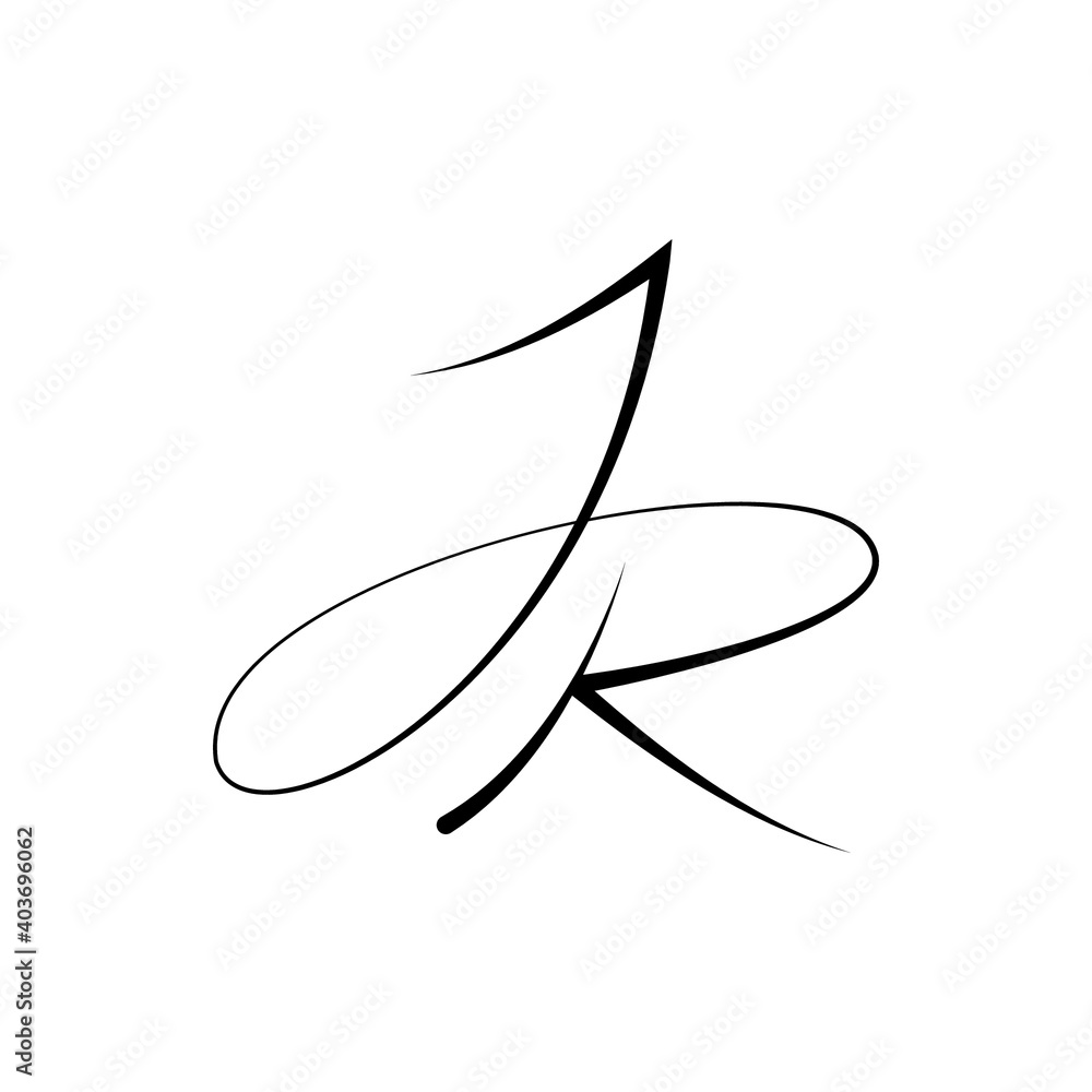 Initial jr letter logo vector template design. Creative abstract letter ...