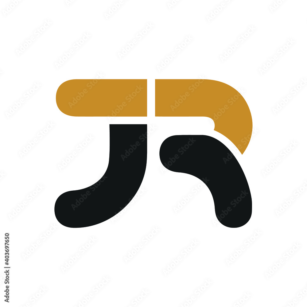 Initial jr letter logo with creative modern business typography vector ...