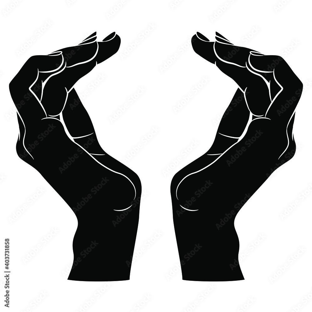 Cupped Hands Silhouette