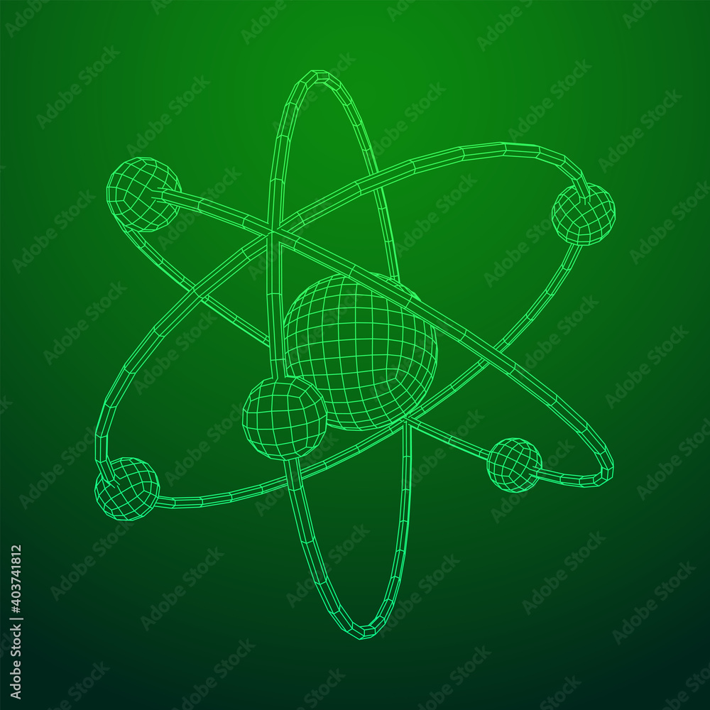Planetary model of atom with nucleus and electrons Stock Vector | Adobe ...