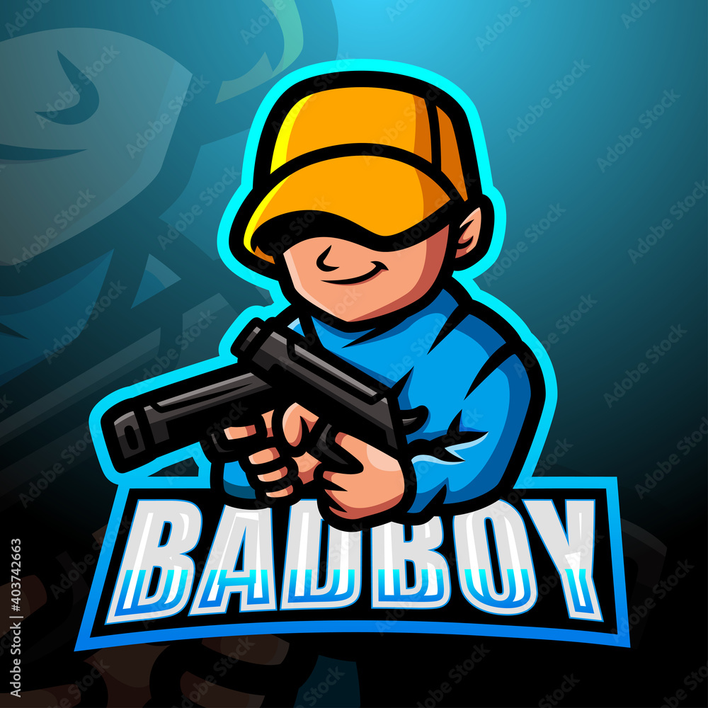 Bad boy mascot esport logo design Stock Vector | Adobe Stock