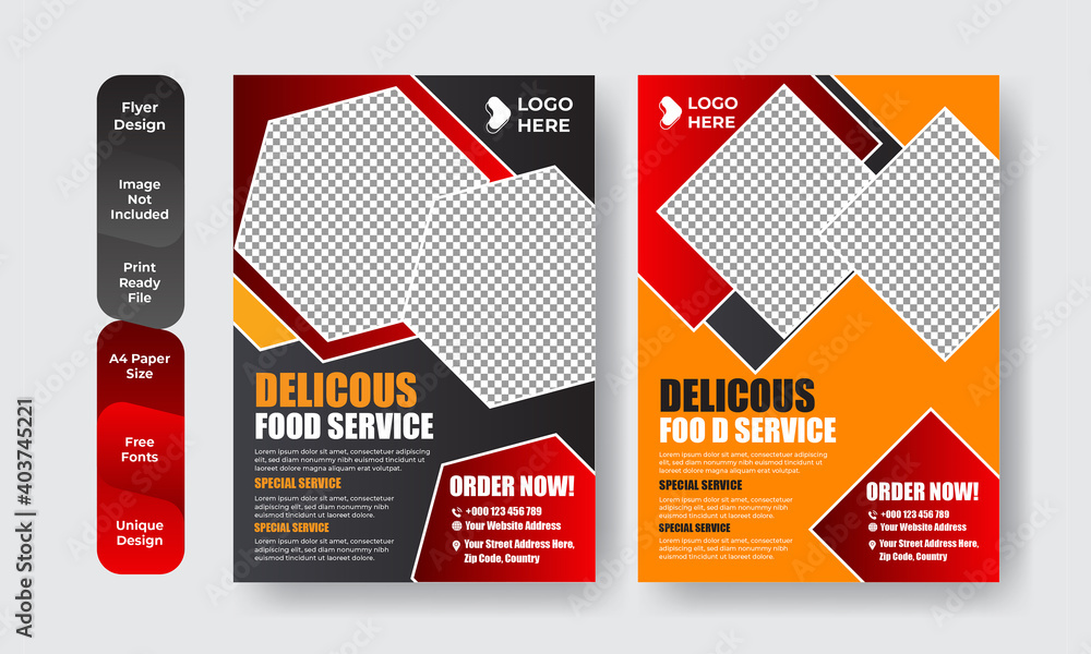 Set of restaurant menu and flyer design templates modern with colorful ...
