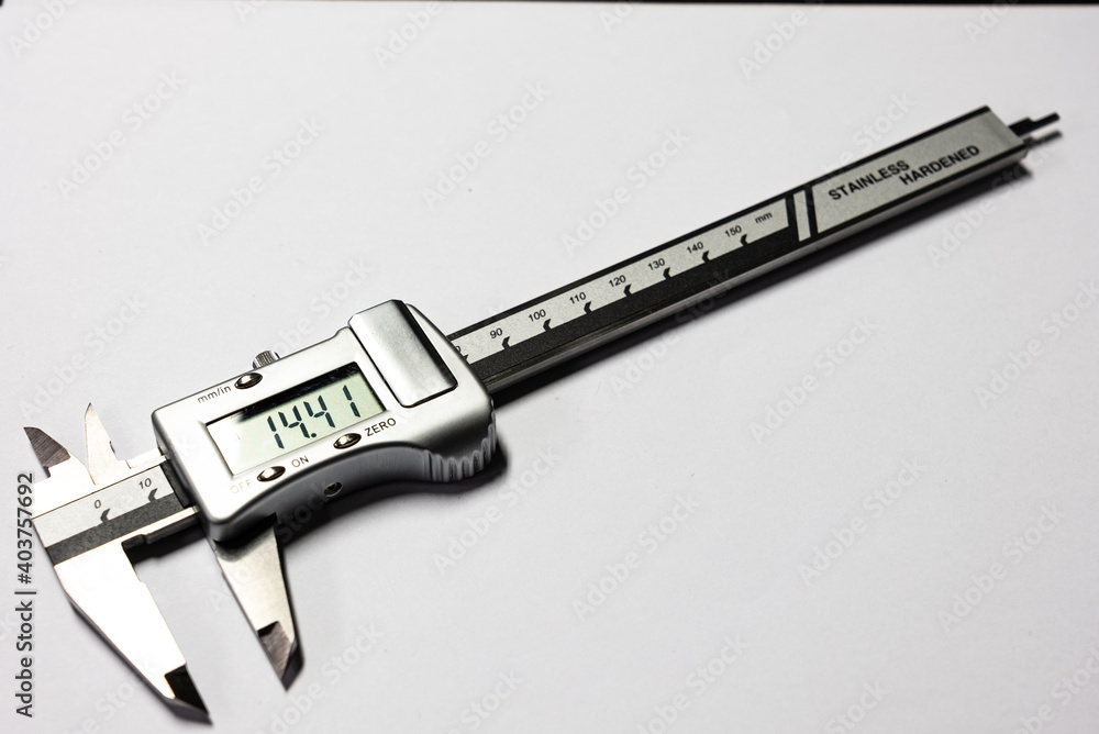 High precision measurement tools in a mechanics plant, caliper ...