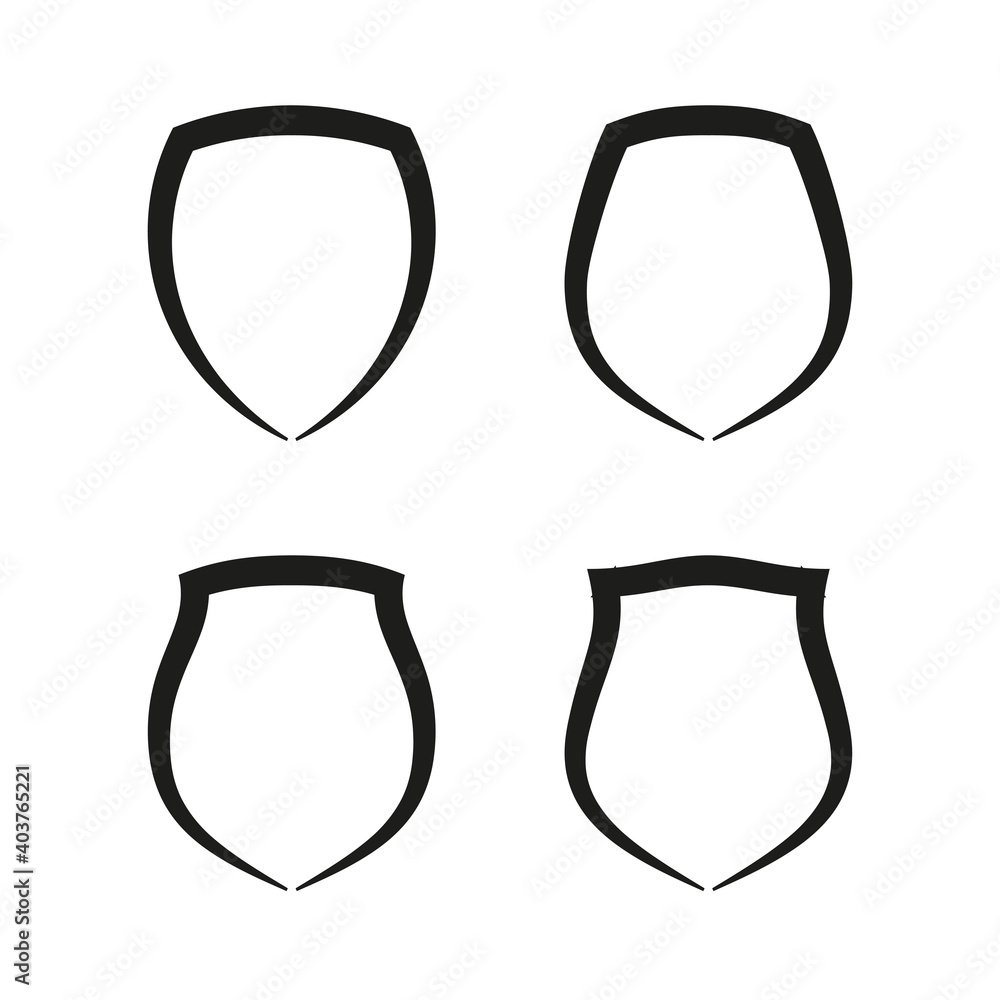 Protect guard shield plain line concept. Outline shield badge. Safety ...