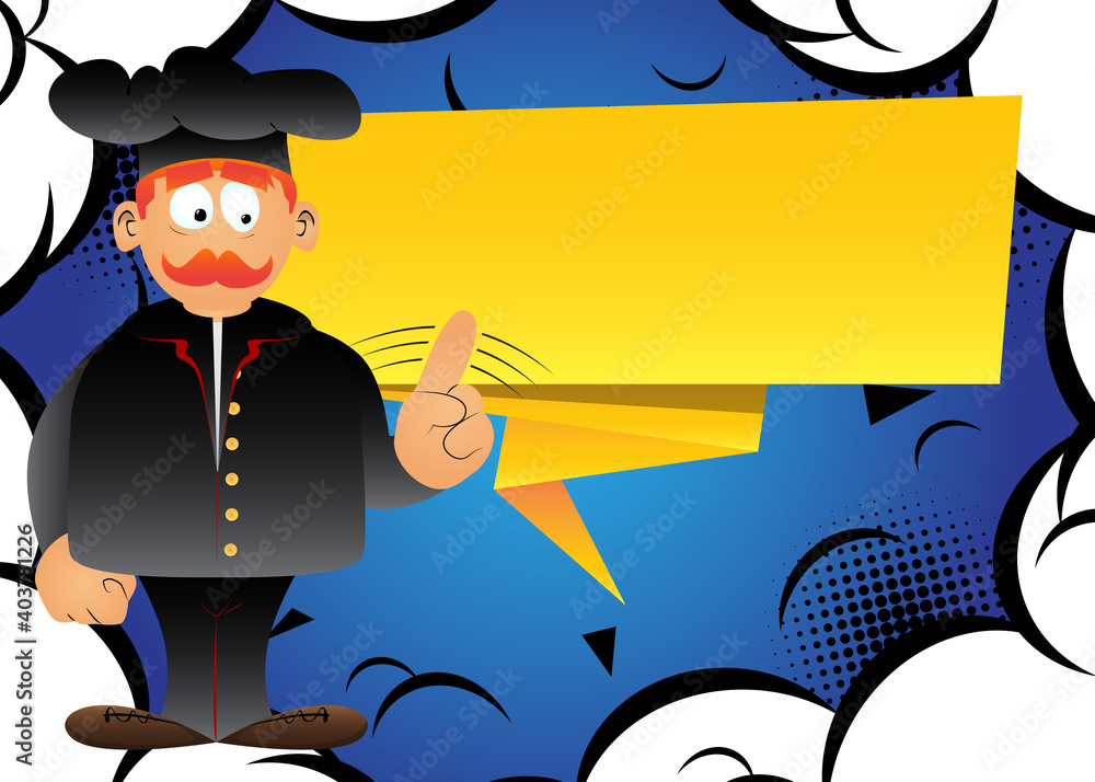 Fat male cartoon chef in uniform saying no with his finger. Vector ...