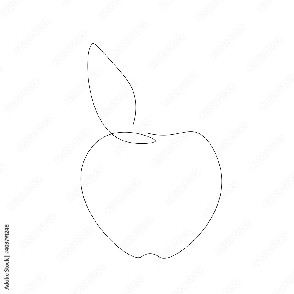 Apple icons on white background one line drawing, vector illustration ...