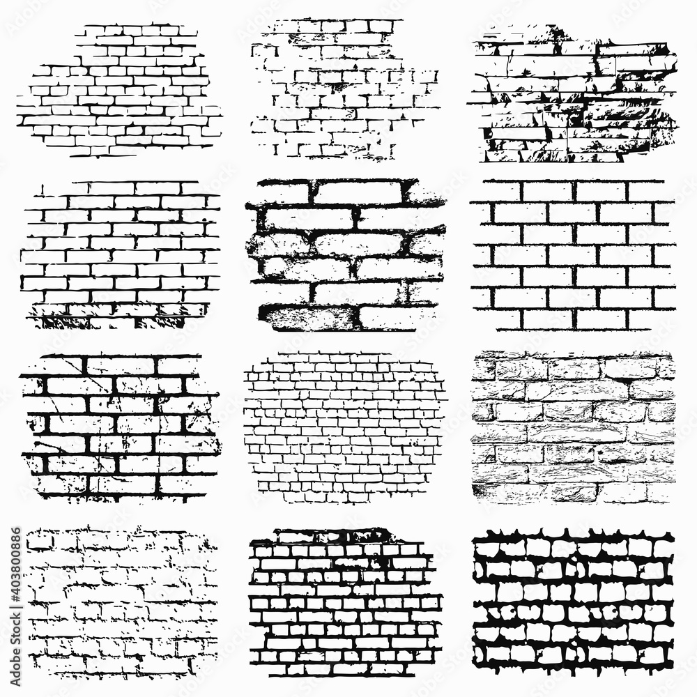 Brick Wall Texture Vector Set Stock Vector | Adobe Stock