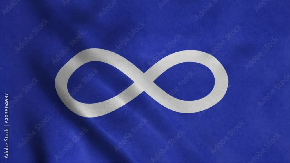 Metis Blue Indian Flag, waving in wind. Realistic flag background Stock ...