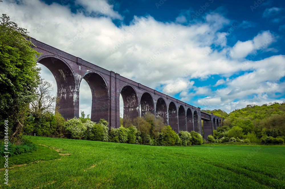 The multiple arches of the Conisbrough Viaduct in Conisbrough ...