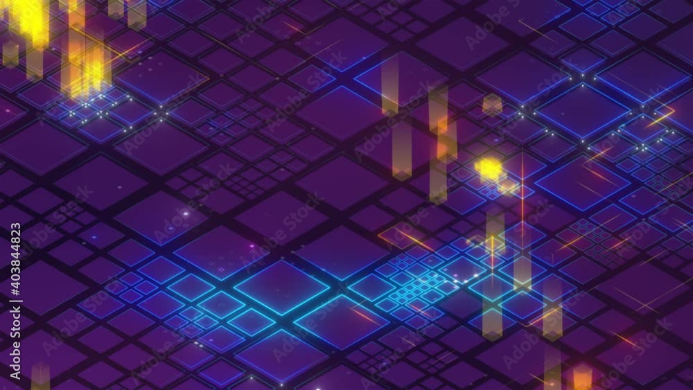 Big data analytics through machine learning 3d render animation, Artificial Intelligence concept ...