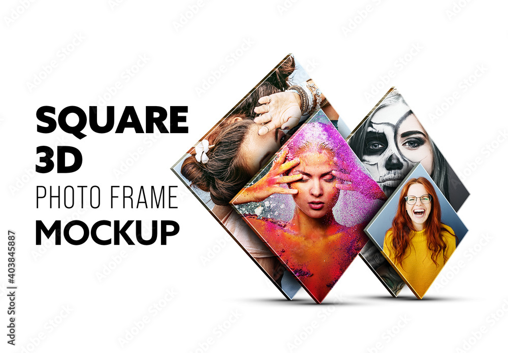 Square Photo Frame Mockup Stock Template | Adobe Stock