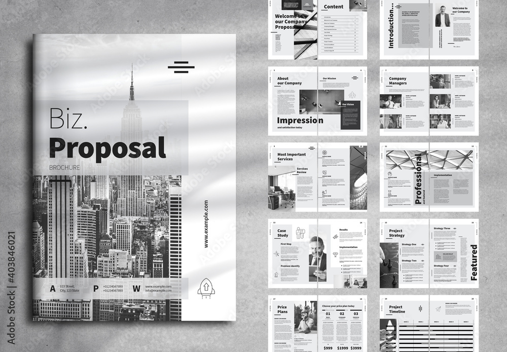 Clean Business Proposal Layout Stock Template | Adobe Stock
